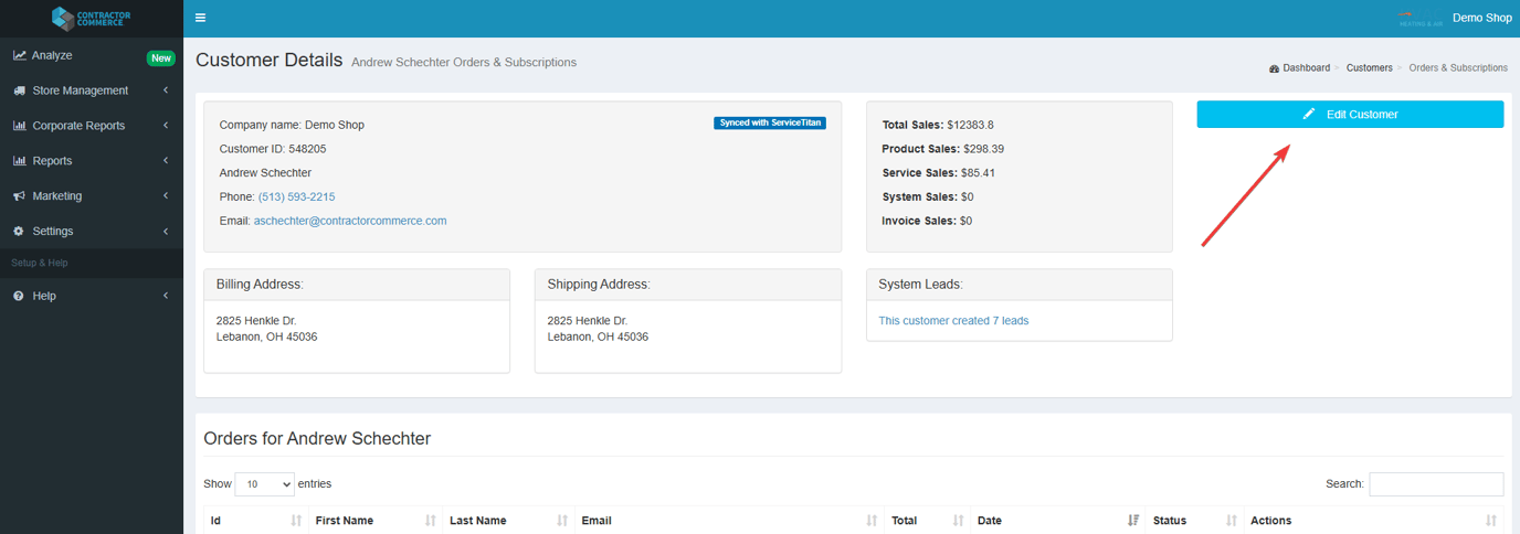 How do I manage my customers Orders?